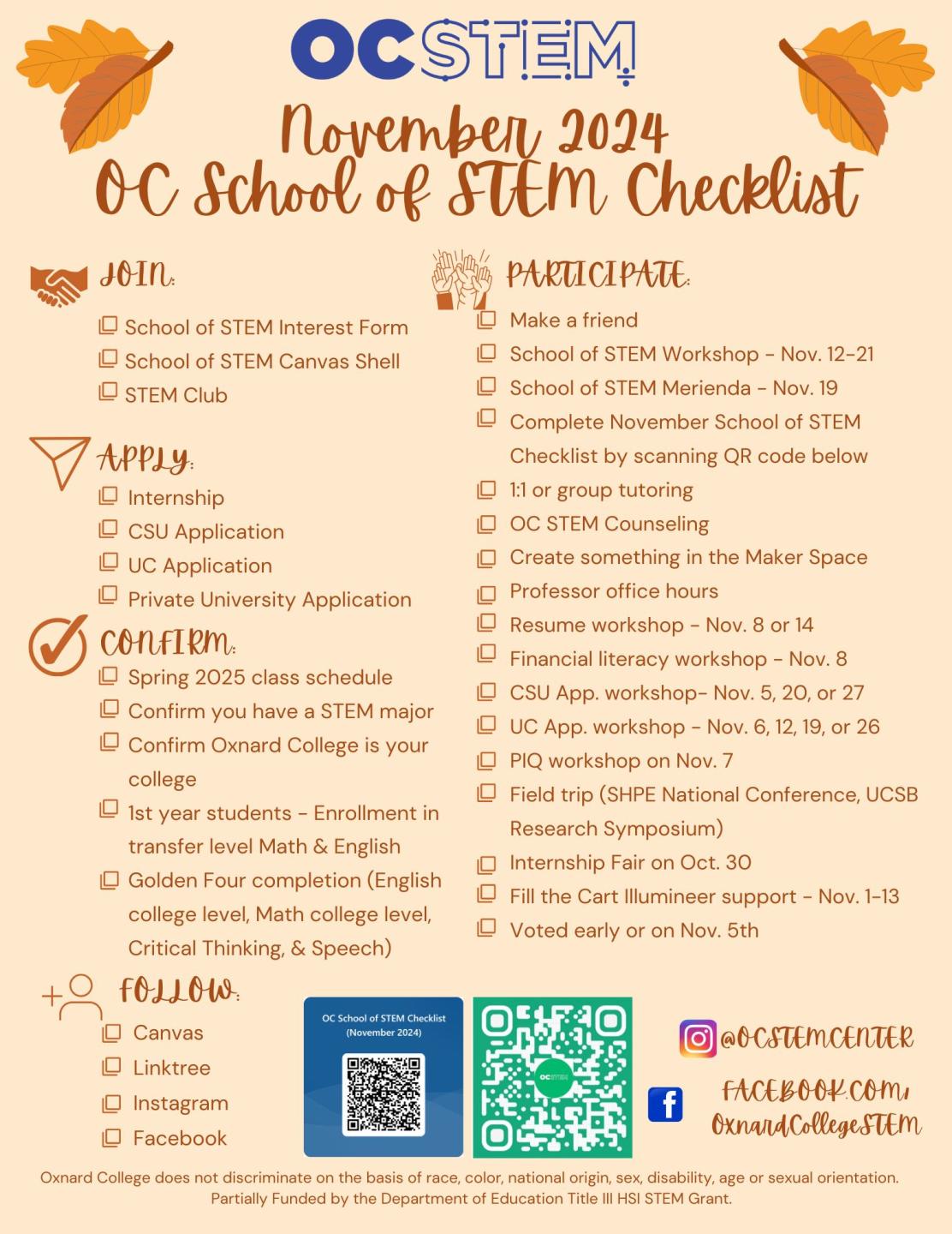 Fall OC STEM Campaign Week 14 | Oxnard College